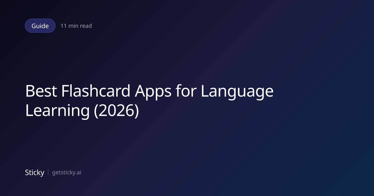 Best Flashcard Apps for Language Learning (2026) | Sticky