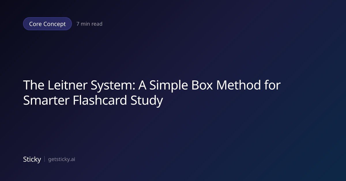The Leitner System: What It Is & How It Works | Sticky